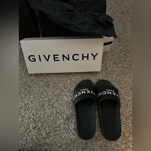 Givenchy | Shoes | Givenchy Black Slide Flat Sandals | Poshmark